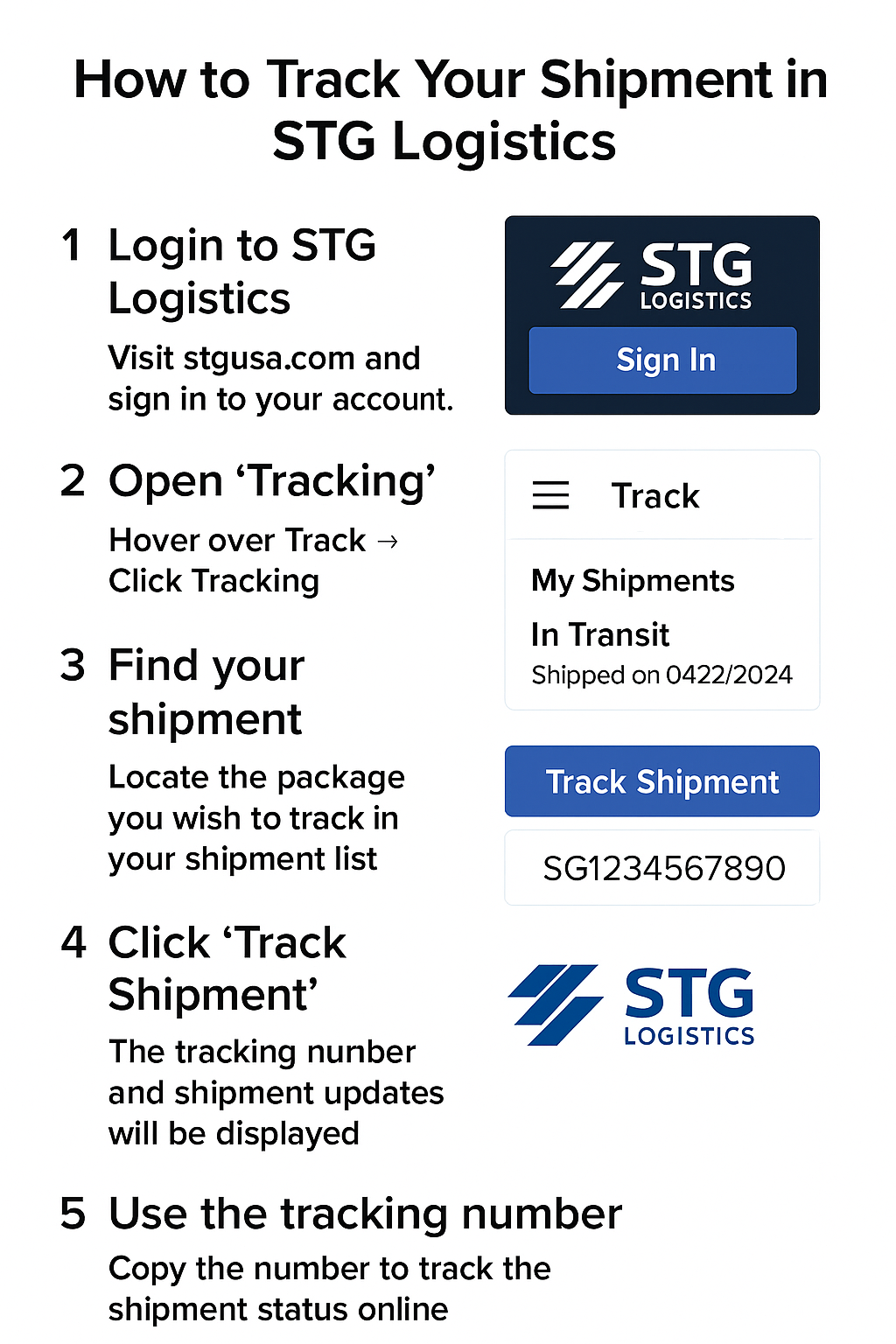 STG Logistics Tracking – Shipments, Orders & Warehouse Parcels